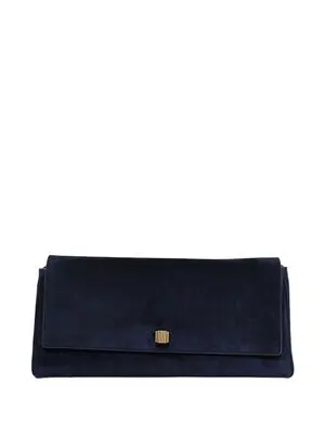 Khaite Audrey Leather Clutch - Navy