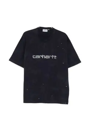 Carhartt Work In Progress Logo Cotton T Shirt - Navy