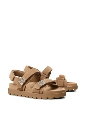 Tory Burch Mellow Suede Sandals With Metal Hardware