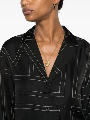 TOTEME Monogram Silk Pajama Shirt