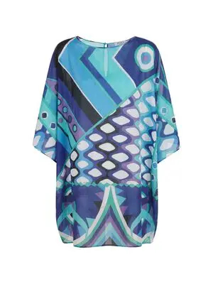 Emilio Pucci Printed Cotton Kaftan - Light Blue