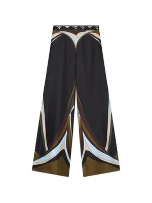 Emilio Pucci Printed Silk Trousers - Kaki