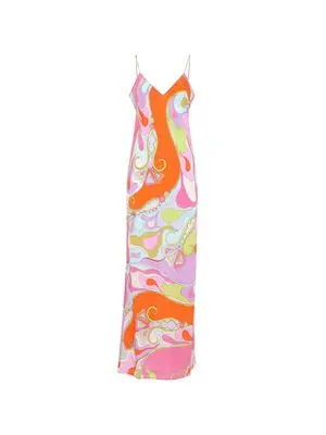 Emilio Pucci Printed Silk Long Dress - Multicolor