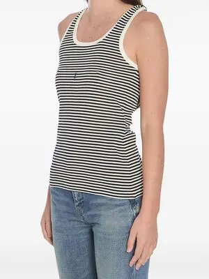 Saint Laurent Striped Cotton Tank Top