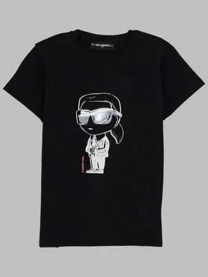 Karl Lagerfeld T Shirt Con Stampa - Black