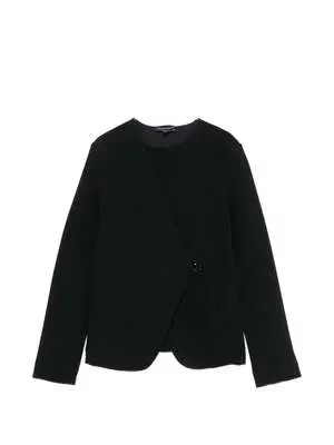 Emporio Armani Asymmetrical Button Jacket - Black
