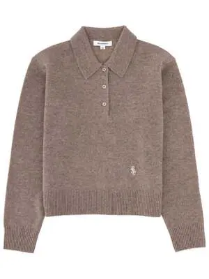 SPORTY&RICH Cashmere Polo Shirt - Brown