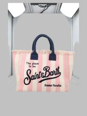 MC2 SAINT BARTH Borsa 'vanity' Medium In Canvas - Pink