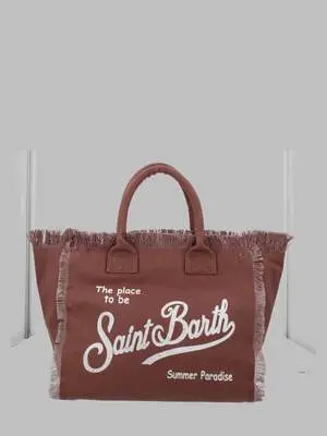MC2 SAINT BARTH Borsa 'vanity' Medium In Canvas - Brown