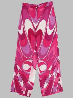 Emilio Pucci Printed Viscose Trousers - Pink