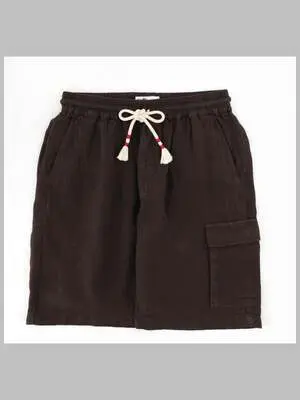 MC2 SAINT BARTH Shorts In Lino Con Coulisse - Brown