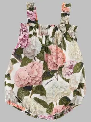 Dolce & Gabbana Floral Print Cotton Romper