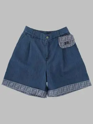 Fendi Short Denim Dark Blu - Blue