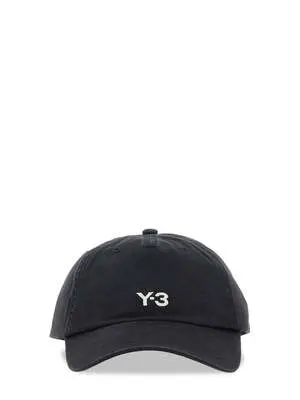 Y3 Cappello Da Baseball Con Logo - Black