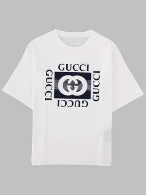 Gucci J S/s T Shirt Medium Ctn Jers/ Opt White/red/ Mc - Multicolour