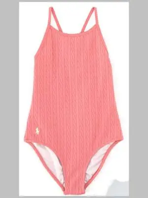Polo Ralph Lauren Knit Hipster Swim One Piece - Red