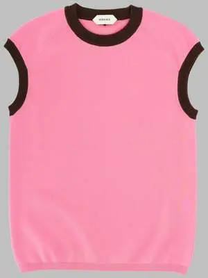 Versace Top In Maglia Di Cotone - Pink