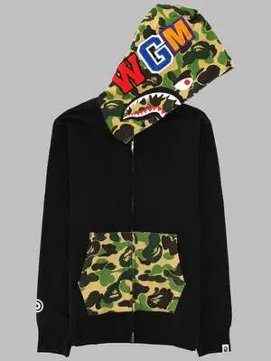 A BATHING APE Felpa 'shark' Con Cappuccio - Black