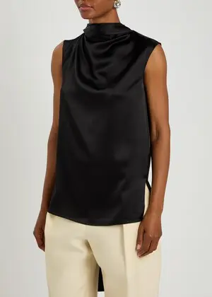 ROKSANDA Vali Draped Satin Top