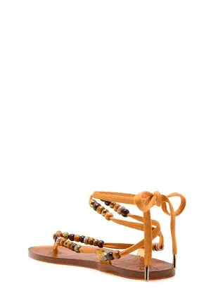 ANCIENT GREEK SANDALS Esther Beaded Jelly Sandals - Camel