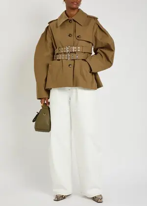 GANNI Belted Canvas Trench Jacket