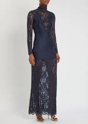 Rabanne Lace Maxi Dress - Navy