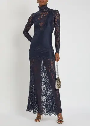 Rabanne Lace Maxi Dress - Navy