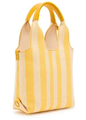 Chloé Striped Logo Jacquard Canvas Tote Bag