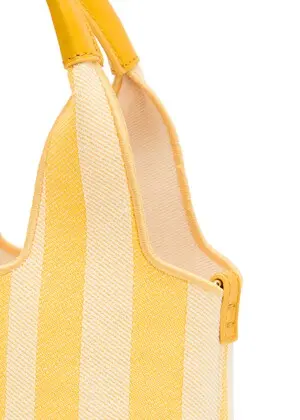 Chloé Striped Logo Jacquard Canvas Tote Bag