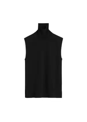 TOTEME Fine Knit Sleeveless Turtleneck Jumper
