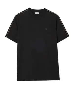 Burberry Check Piping Crewneck T-shirt