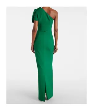 SAFIYAA LONDON One-shoulder Crepe Gown
