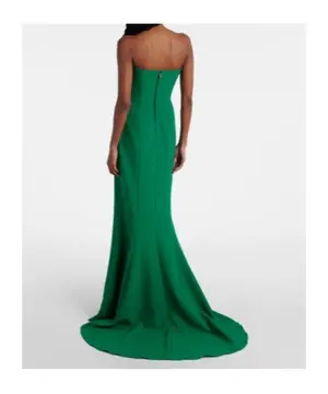 SAFIYAA LONDON Angelina Strapless Crepe Gown