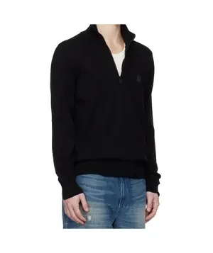 Hugo Boss Logo-patch Zip-neck Sweater