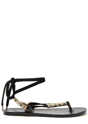 ANCIENT GREEK SANDALS Esther Beaded Jelly Sandals Black