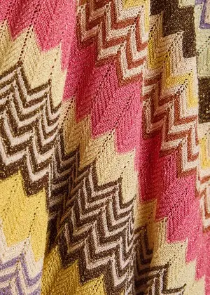 Faithfull The Brand Raya Chevron Pointelle Metallic Knit Shorts - Stripe