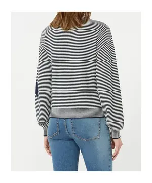 Max Mara Striped Cardigan With Applique Detail - Navy Blue