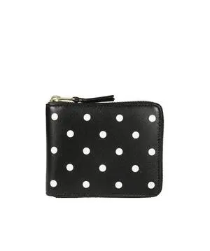 Comme Des Garçons Polka Dot Printed Zip-around Wallet - Black