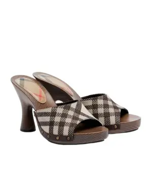 Burberry Check Sandals - Black