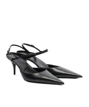 Balenciaga Pointed-toe Leather High Heels - Black