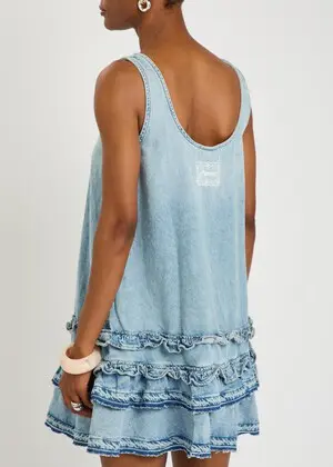 GANNI Frill Denim Mini Dress
