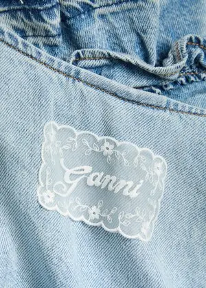 GANNI Frill Denim Mini Dress