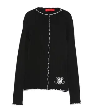 MAXCO. Crew Neck Long-sleeved Knitwear - Black