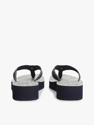 Tommy Hilfiger Th Monogram Wedge Heel Flip-flops