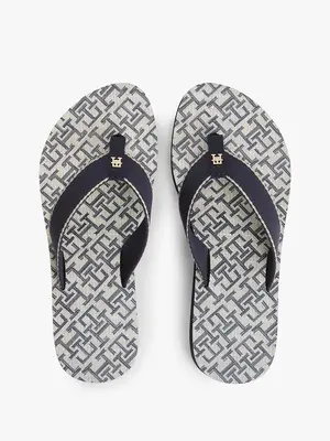 Tommy Hilfiger Th Monogram Wedge Heel Flip-flops