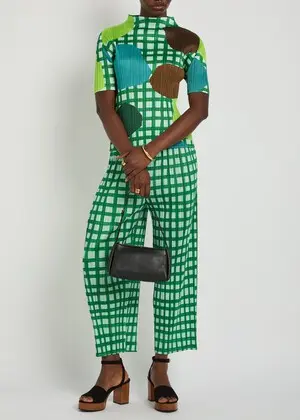 Issey Miyake Printed Pleated Woven Top