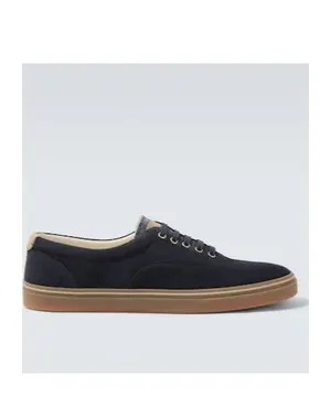 Brunello Cucinelli Leather-trimmed Suede Sneakers