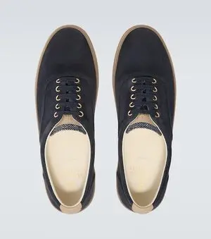 Brunello Cucinelli Leather-trimmed Suede Sneakers