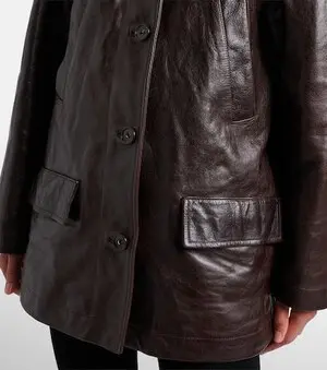 Balenciaga Oversized Leather Car Coat