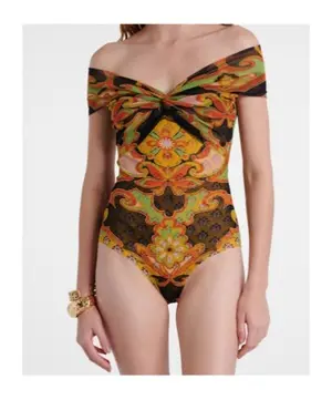 Etro Printed Off-shoulder Bodysuit